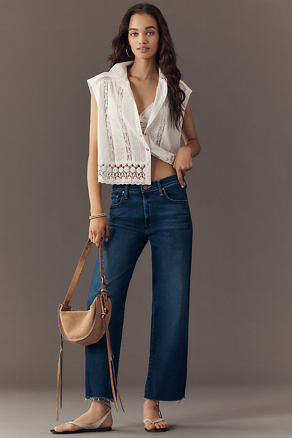 MOTHER MOTHER The Rambler Zip High-Rise Straight-Leg Ankle Jeans